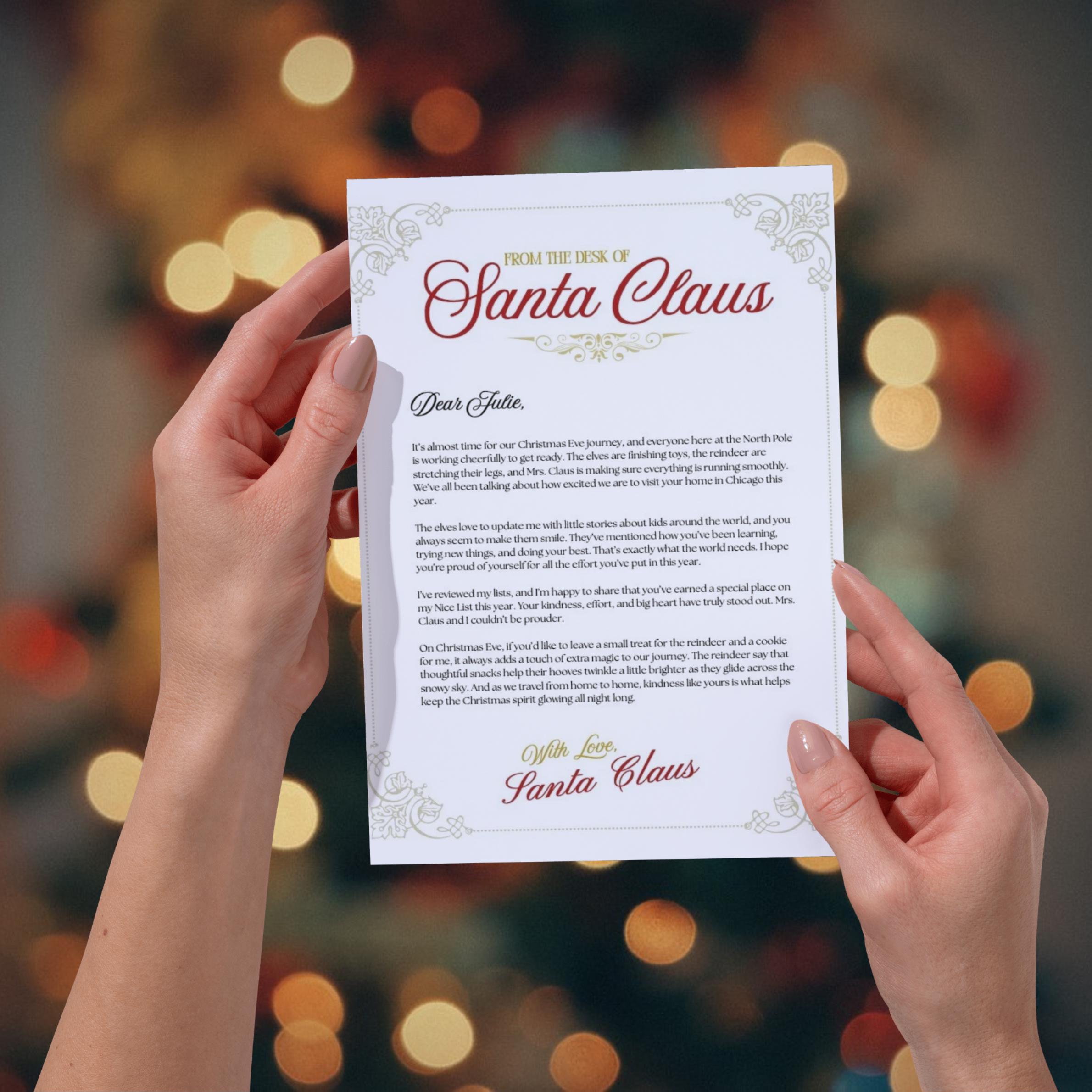 Personalized 2025 Vintage Santa Letter, Nice List Certificate - MAILED ...