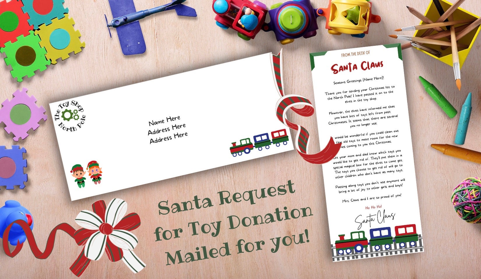 Personalized Toy Donation Letter From Santa, MAILED FOR YOU, Old Toys ...