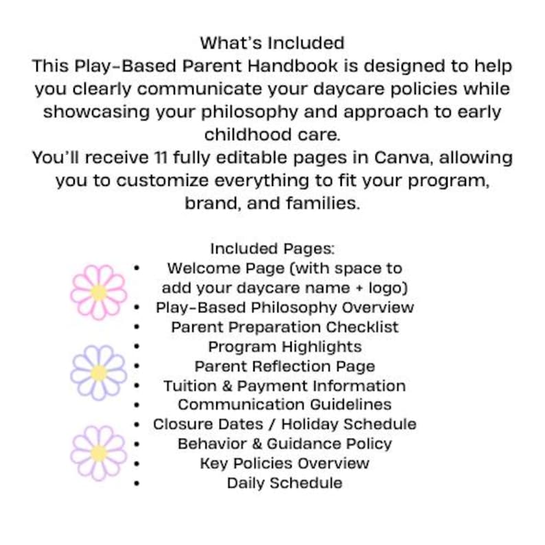 Play- Based Parent Handbook - Etsy