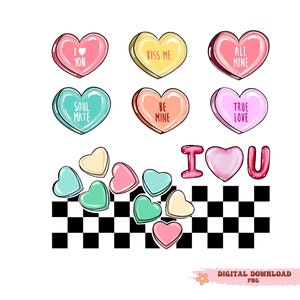 Heart Candy Clipart, Candy Conversation Hearts, Valentine Candy Png ...