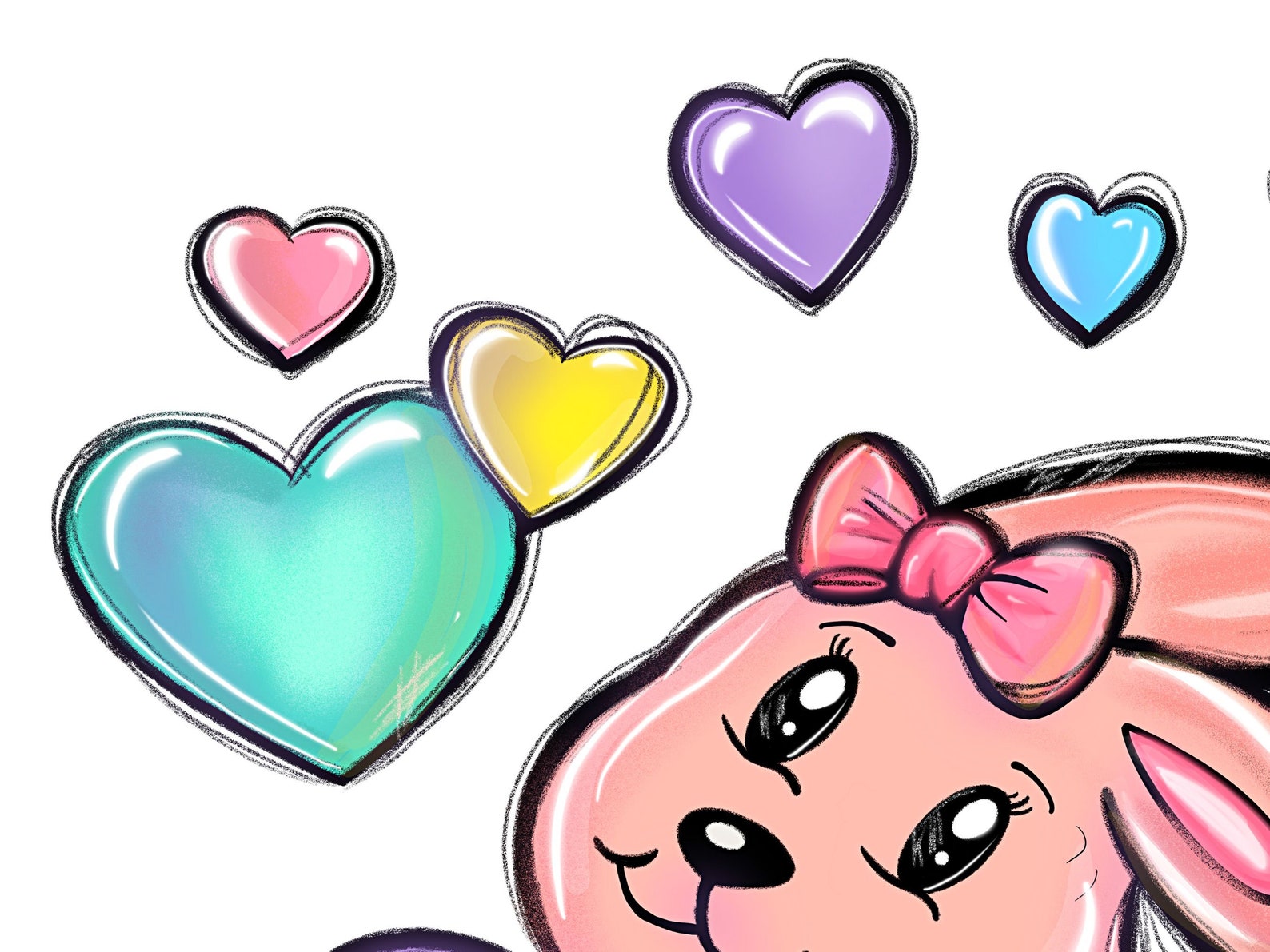 Bunny Png Bunny Holding Heart Png Bunny Hearts Clipart Cute - Etsy