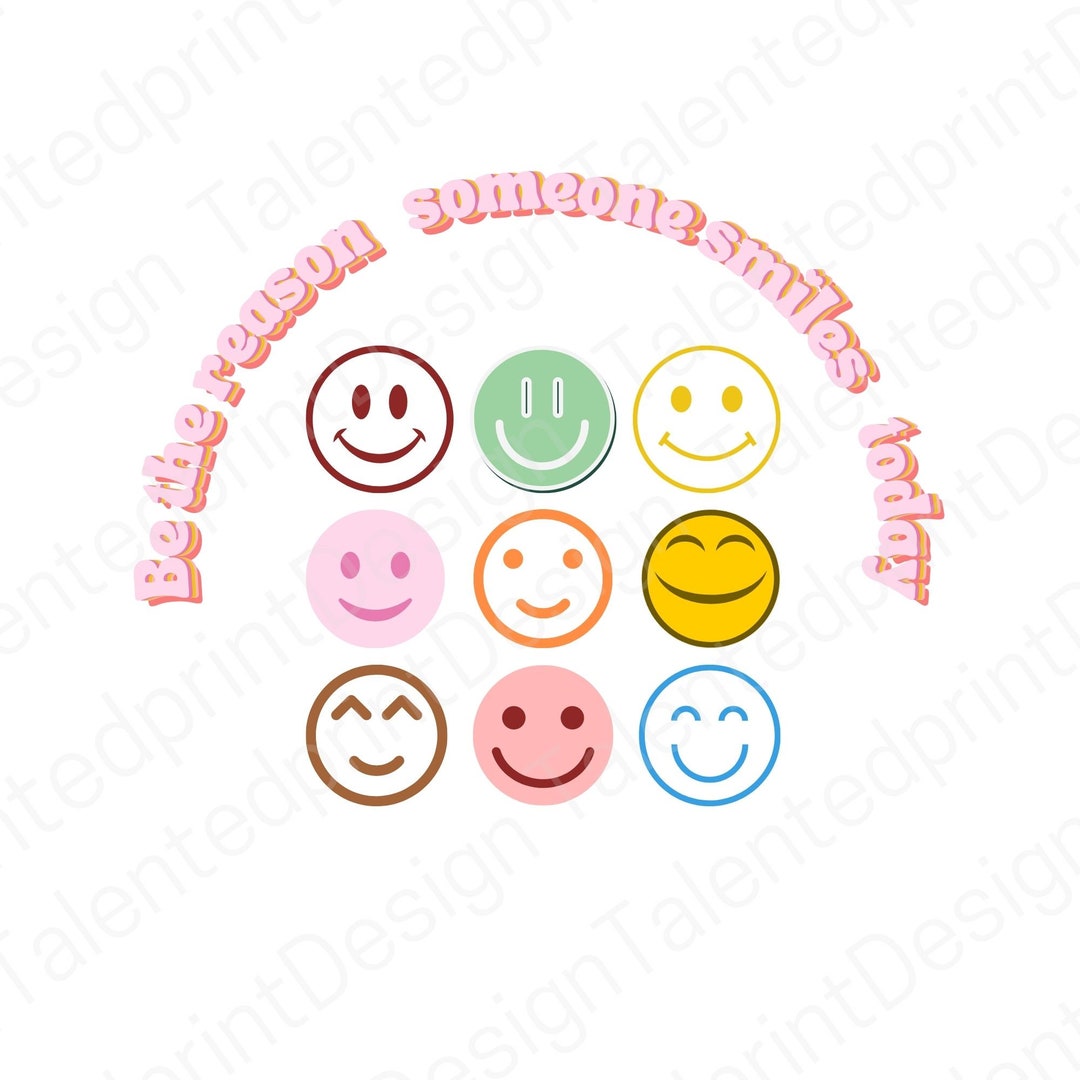 Smiley Face Svg | PNG | Retro Sublimation Design Downloads | 70s Retro ...