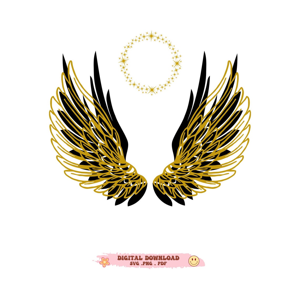 Angel Wing Svg Angel Wings SVG Angel Svg Memorial Svg Gold - Etsy