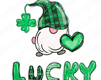 St Patricks Day Gnome PNG File Gnomes Lucky Shamrock Clover Shirt ...