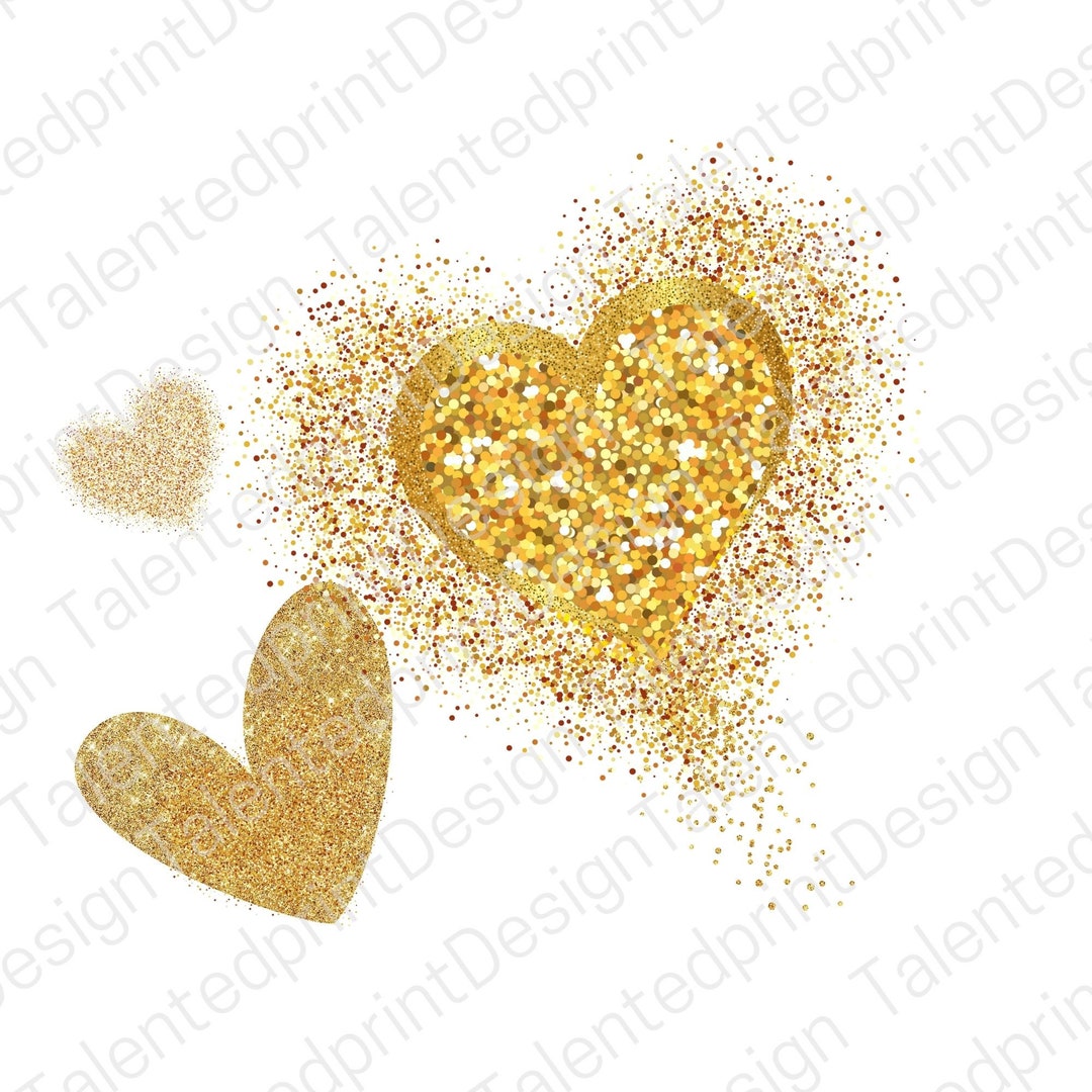 Valentines Day Glitter Png Gold Heart, Gold Splatter Clipart, Glitter ...