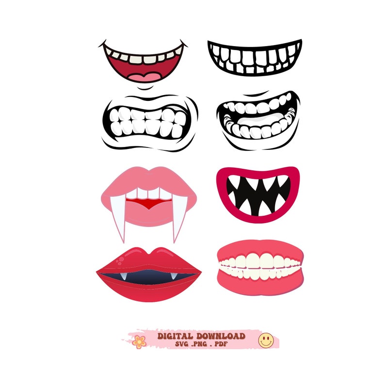 Vampire Mouth Svg - Etsy