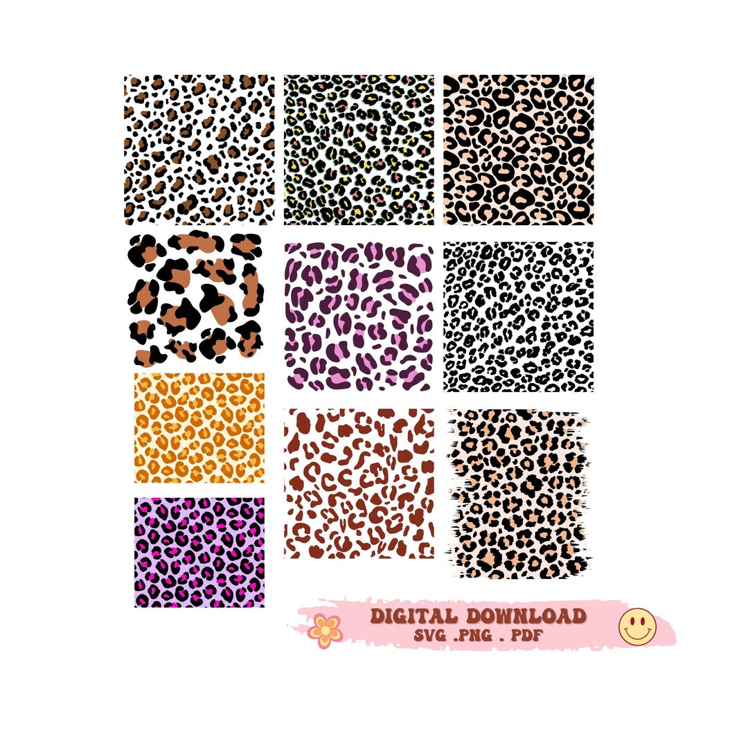 Leopard Print Bundle, Leopard Print SVG, Animal Print SVG, Cut File ...
