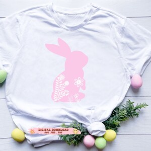 SVG Spring Rabbit Easter Bunny Flowers Floral Bunny SVG - Etsy