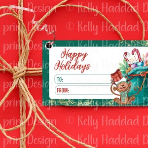 Christmas Gift Tags PNG, Christmas Gift Label PDF, Holiday Gift Tag PNG ...