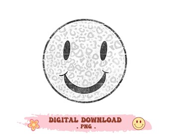 Distressed Smiley Face PNG Happy Face Retro Sublimation | Etsy