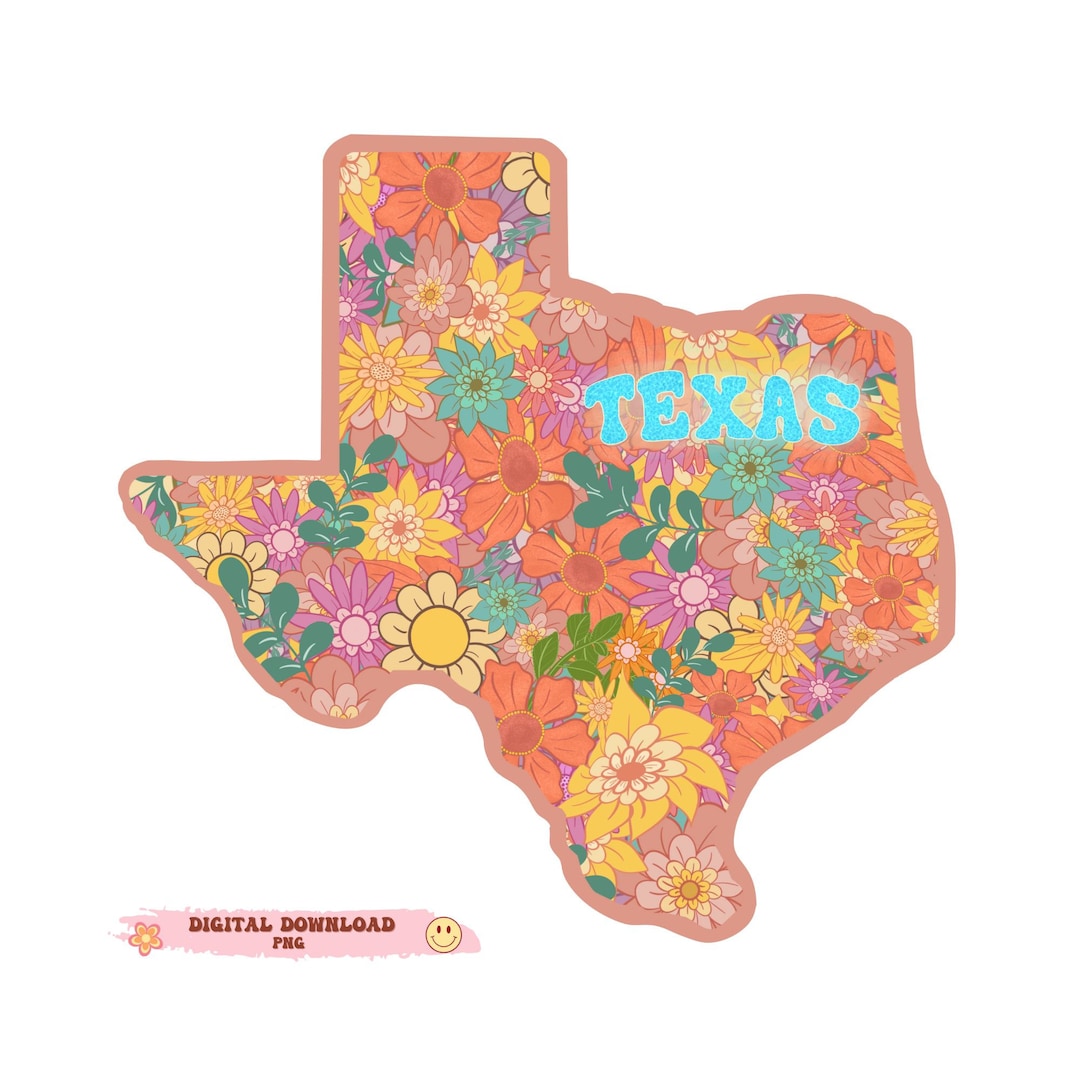 TEXAS Map PNG Gifts Shirt Retro Texas State Clipart Texas State ...