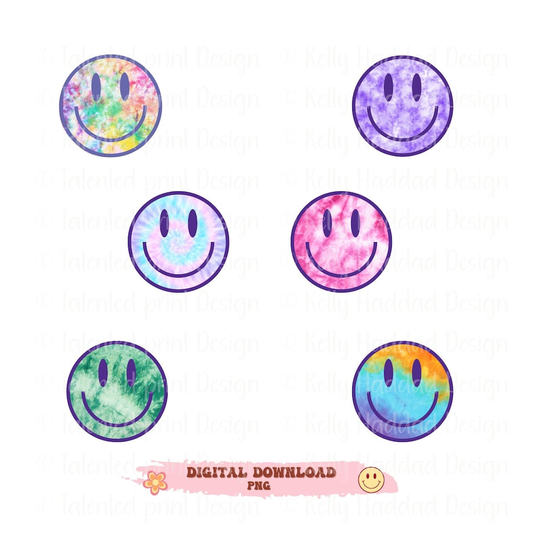 Tie Dye Smiley Face PNG Bundle Smiley Face PNG Smiley Face - Etsy