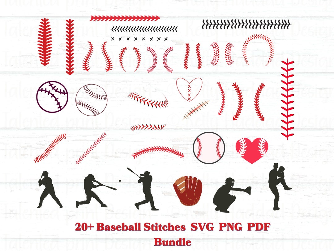 Baseball SVG, 20 + Baseball Stitches SVG, Baseball Svg Png Bundle ...