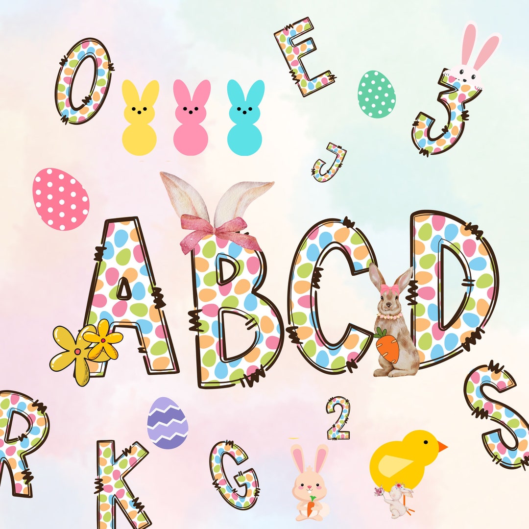 Easter Letters Doodle Letters Png NUMBERS Alphabet Png Doodle Alphabet ...