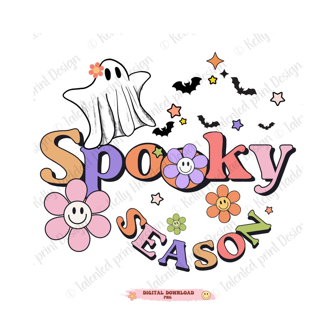 Spooky Season Png, Cute Ghost Png, DIGITAL DOWNLOAD, Halloween, Spooky ...