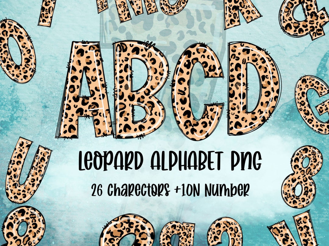 Doodle Letters Cheetah Alphabet Png Leopard Print Alphabet - Etsy
