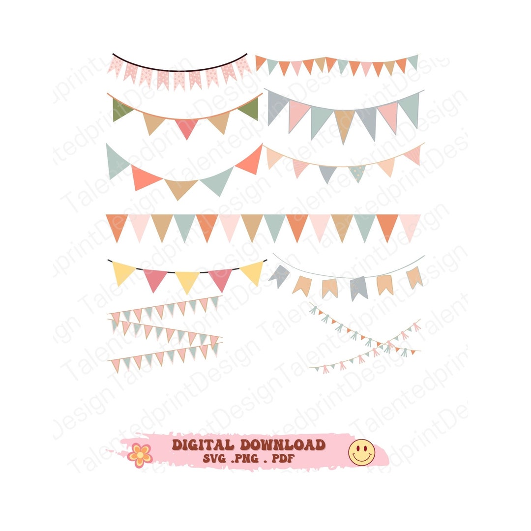 Bunting SVG, Easter Bunting Banner Svg, Bunting Flags, Bundle, Gardland ...