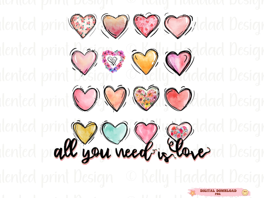 Valentines Day Png Hearts All You Need is Love PNG Harts Gift Hugs and ...