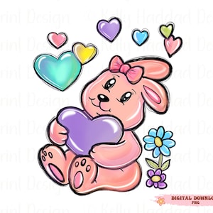 Bunny Png, Bunny Holding Heart Png, Bunny Hearts Clipart, Cute PNG ...
