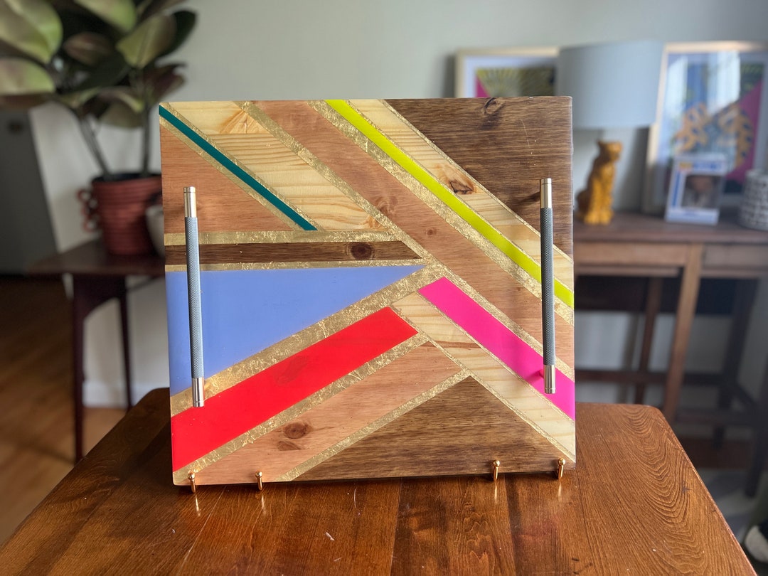 Neon Geo-print Serving Trays Charcuterie Boards Home Decor - Etsy