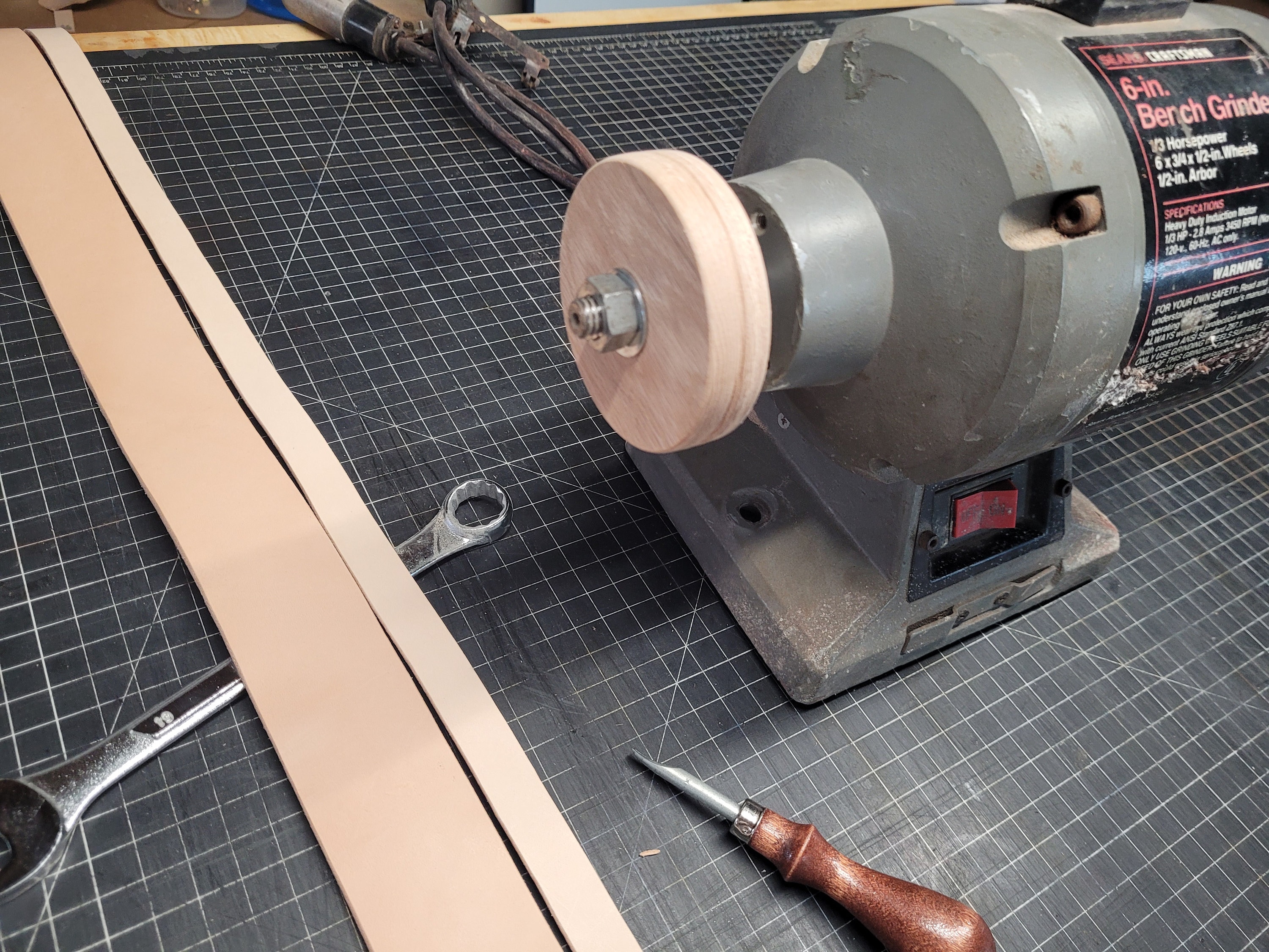 Burnishing wheel for bench grinder store