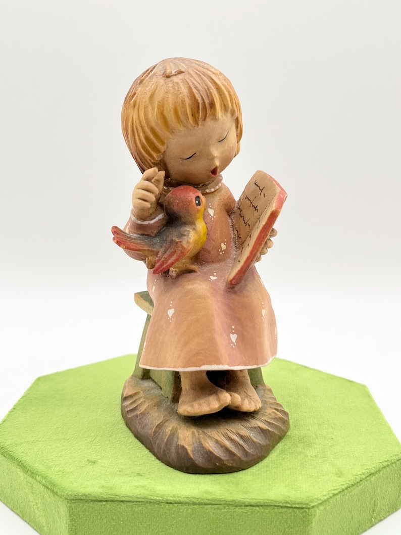 Anri Girl Singing to Bird 5.5" - Etsy