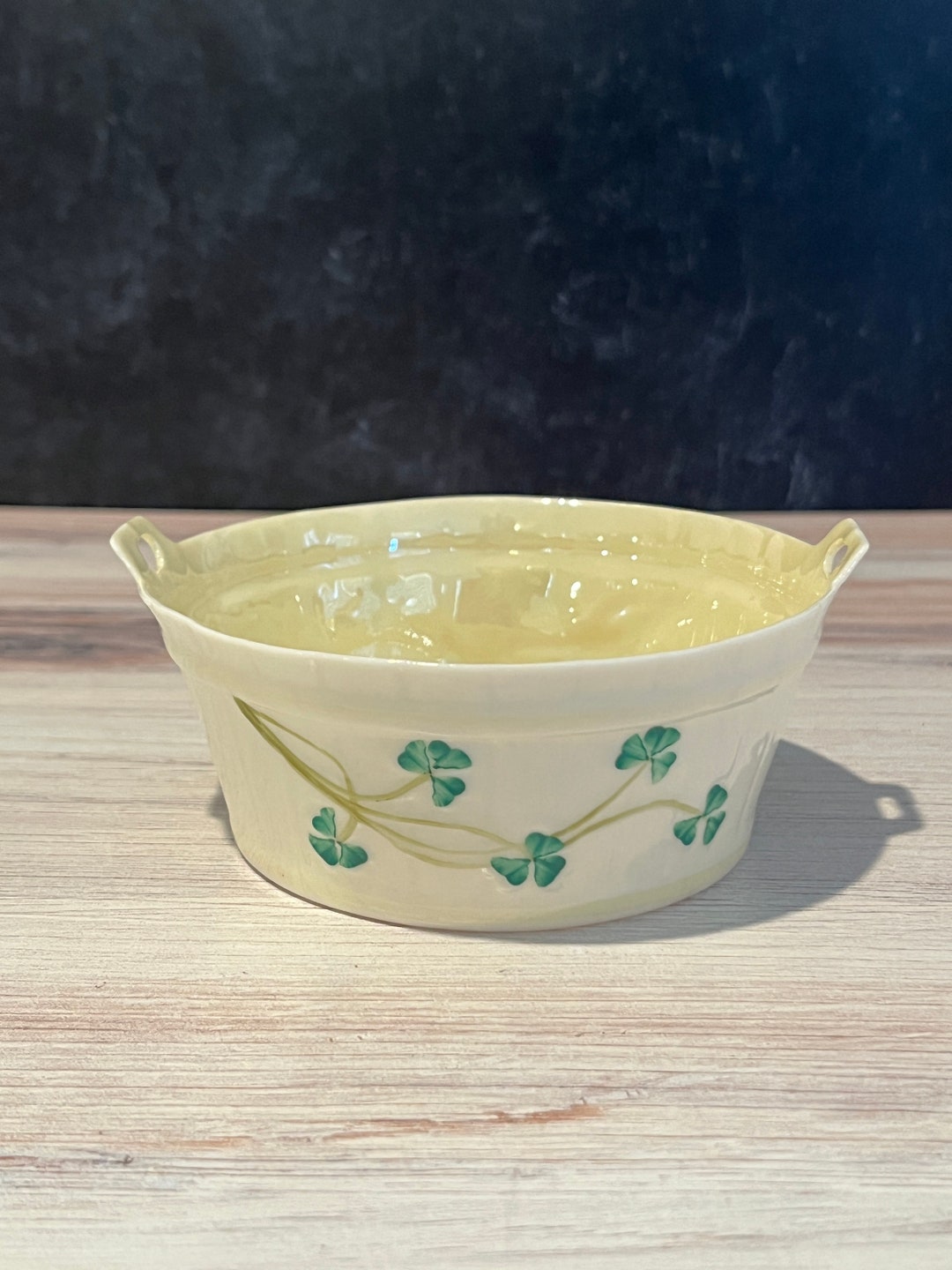Belleek Irish Shamrock Large Open Butter Tub - Etsy