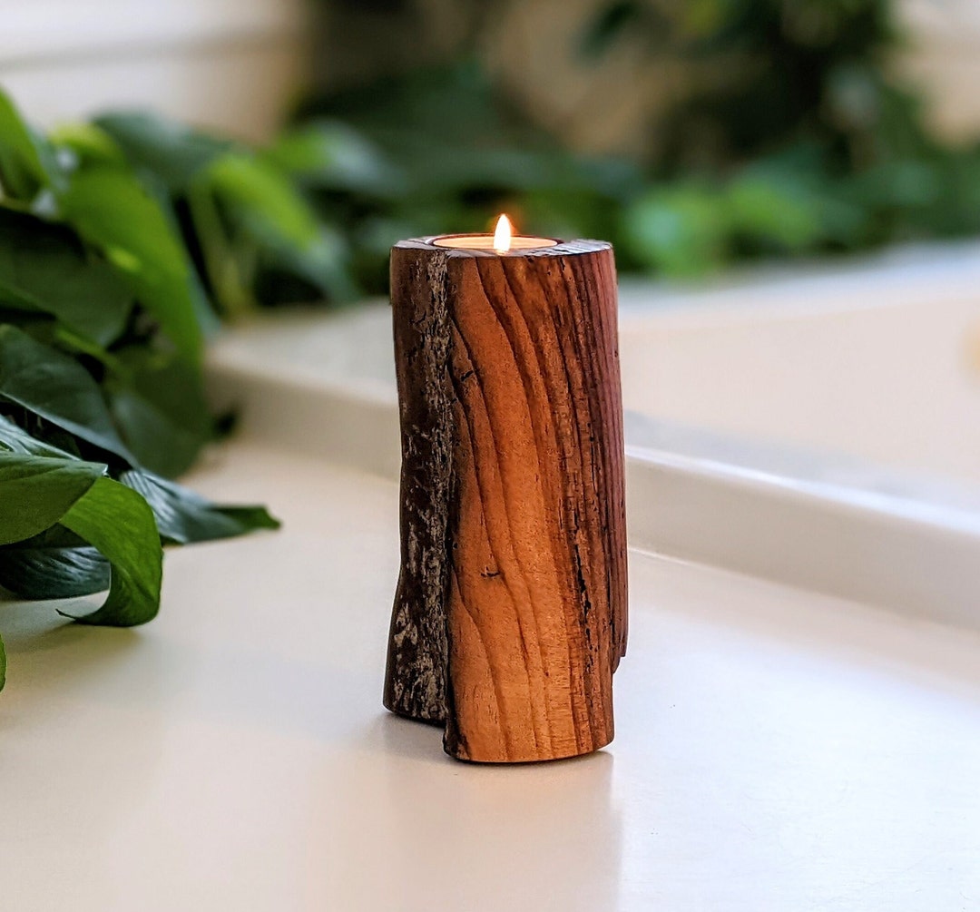 Driftwood Log Tealight Holder With One Candle Insert - Etsy