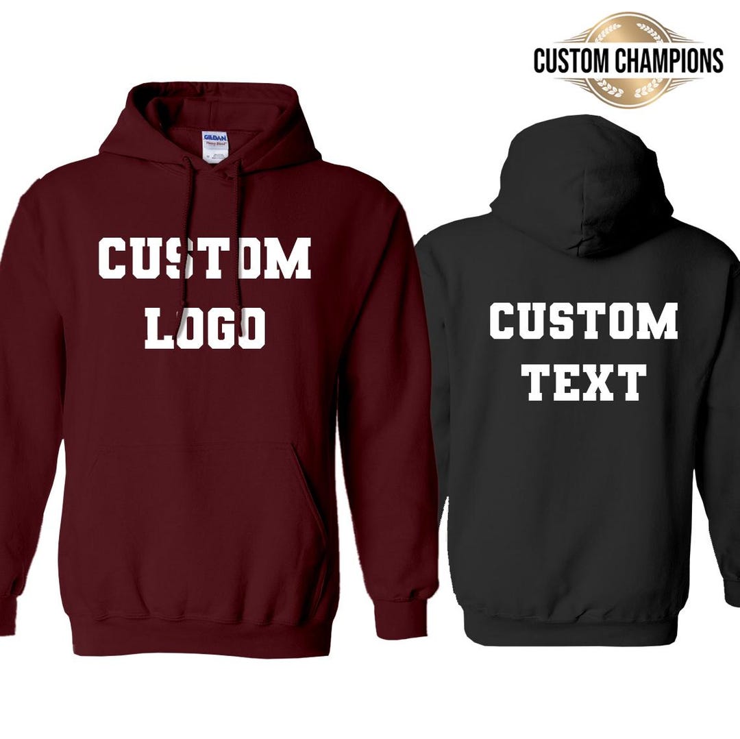 Custom Text Hoodie, Personalized Text Hoodie, Your Design, Your Photo ...