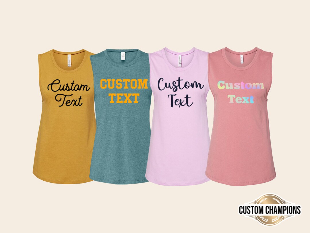 CUSTOM Muscle Tank for Women, Personalized Womens Muscle Tee, Custom ...