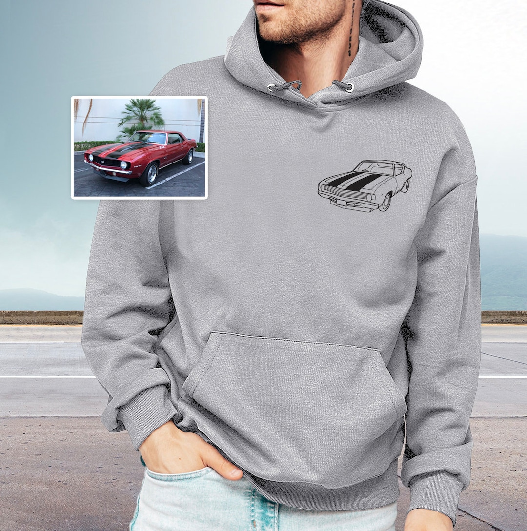 POCKET Custom Car Outline Hoodie, Personalized Hoody, Personalized Dad ...