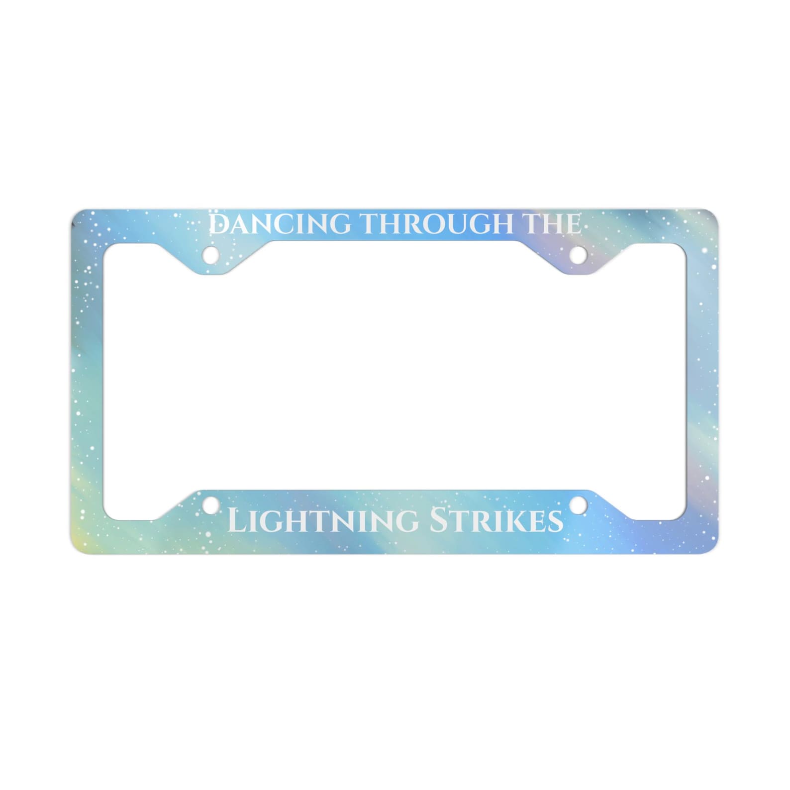 Lightning Strikes Opal Skies Metal License Plate Frame, Car Accessory ...
