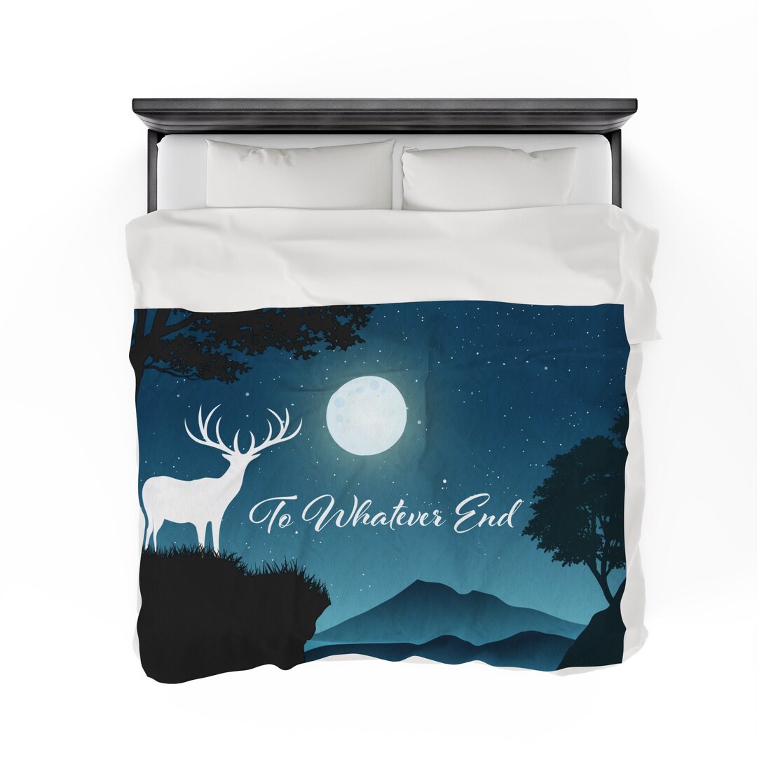 ACOTAR Throne of Glass White Stag Velveteen Plush Blanket - Etsy