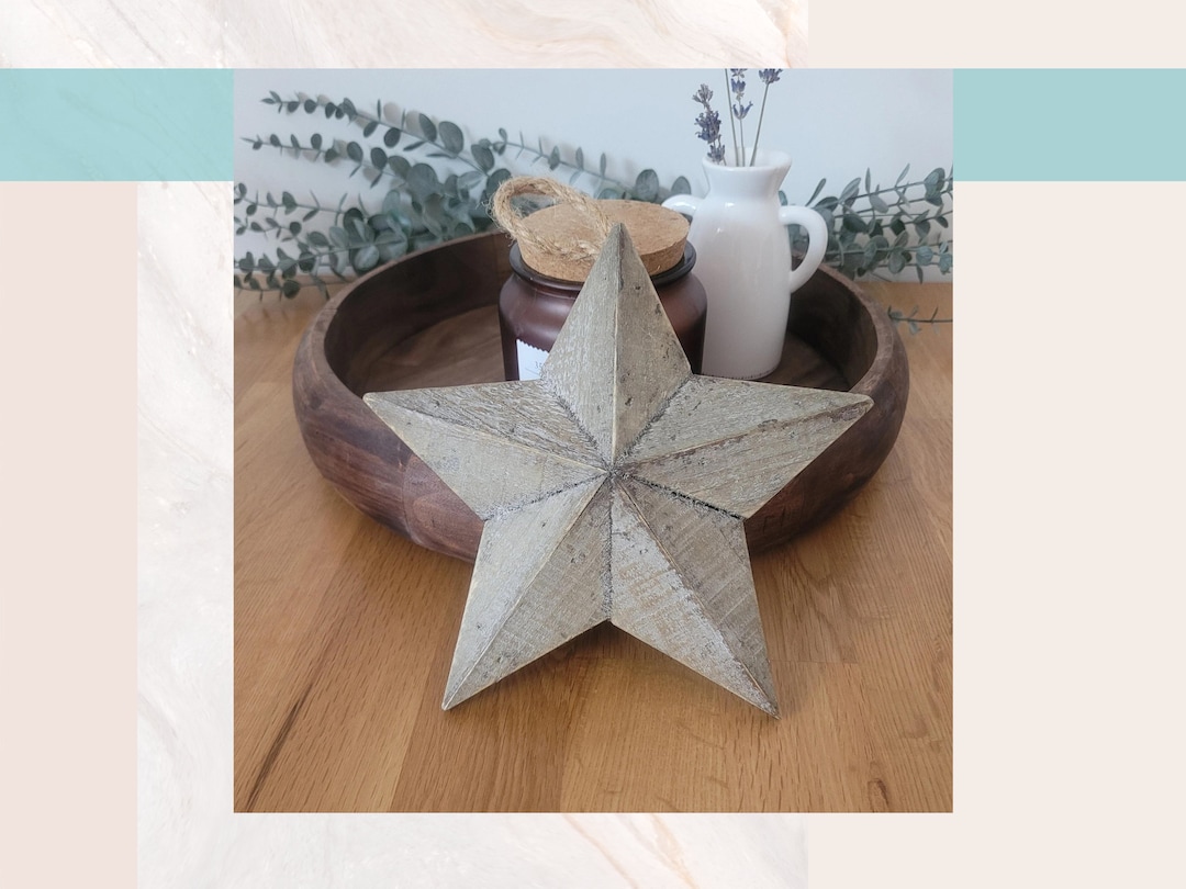 Wooden Rustic Star for Wall, Wooden Barn Star, Shabby Chic Cottage ...