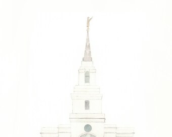 Layton, Utah Temple Watercolor Sketch Wall Art Photo Download Printable ...