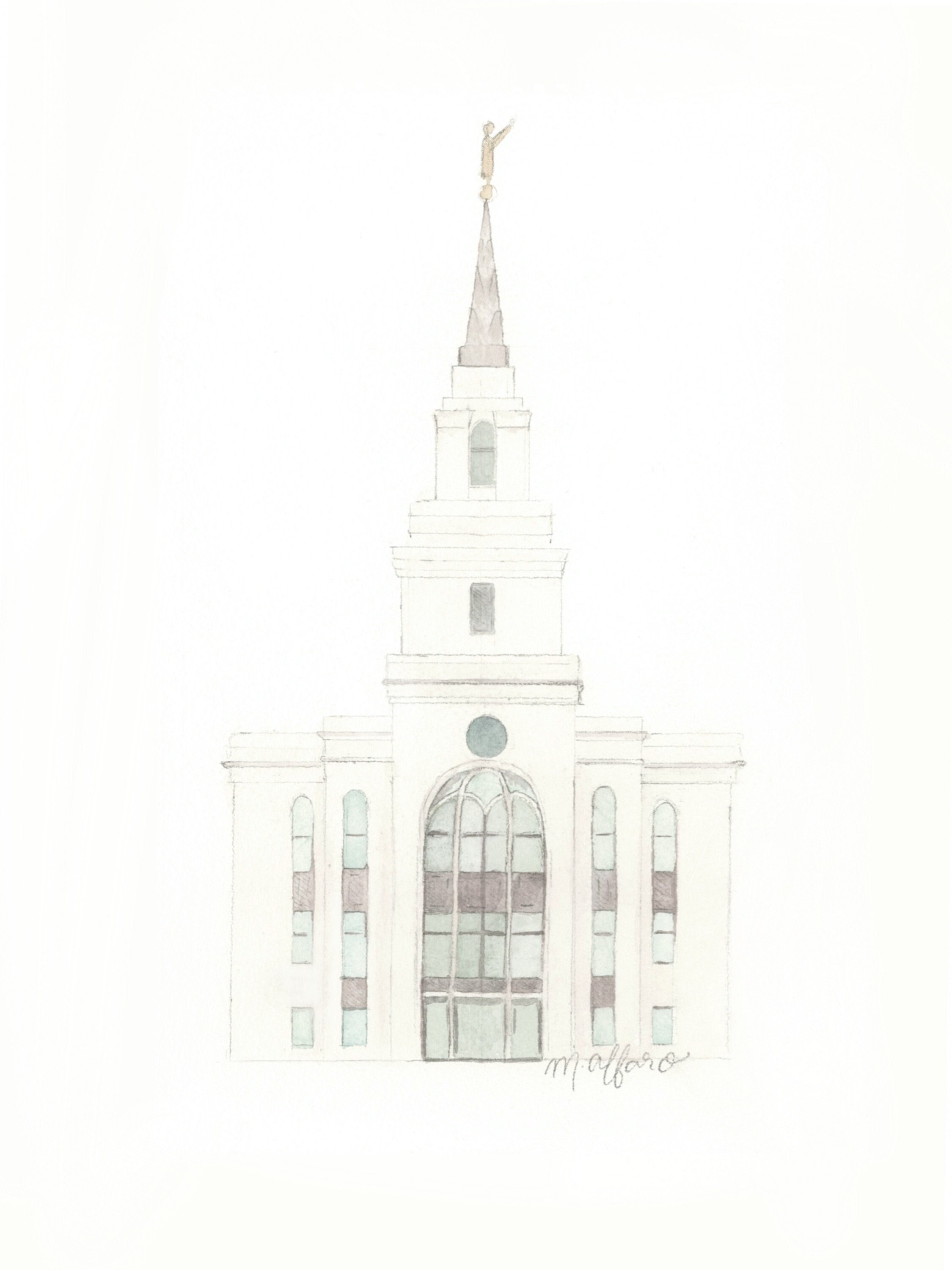 Layton Utah LDS Temple Watercolor - Etsy