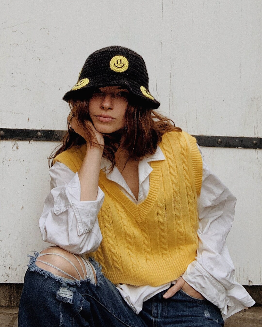 Smileys Bucket Hat- Crochet Pattern - PDF Model - Etsy