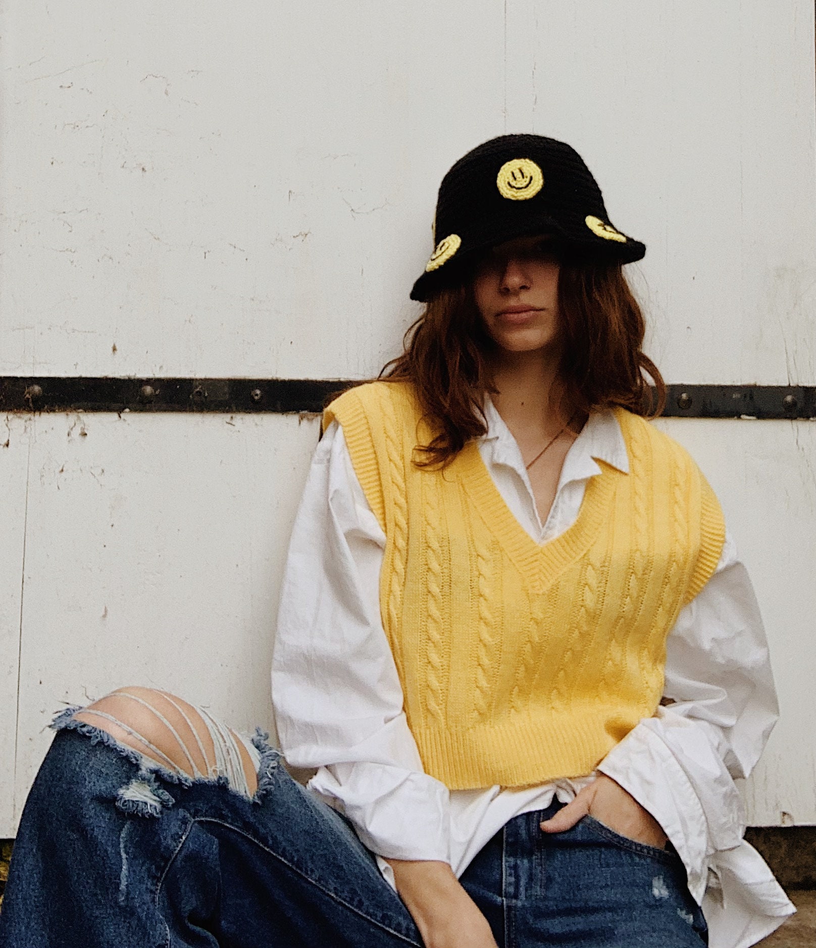 Smileys Bucket Hat- Crochet Pattern - PDF Model - Etsy