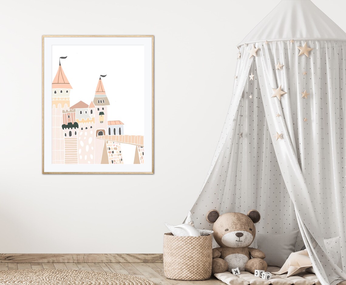 Castle Digital Download Print for Nursery Minimalist - Etsy