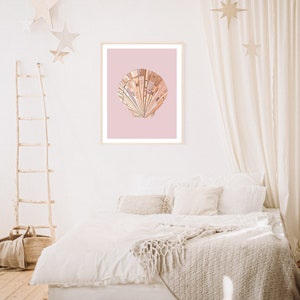 Mermaid Shell Clam Nursery Print | Digital Printable Download | Neutral ...