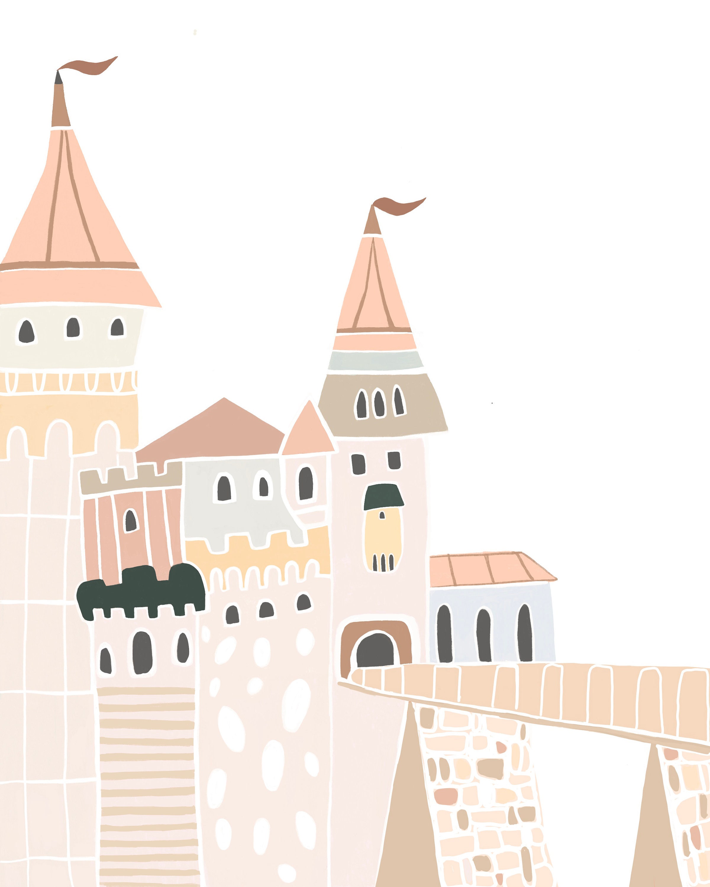 Castle Digital Download Print for Nursery Minimalist - Etsy