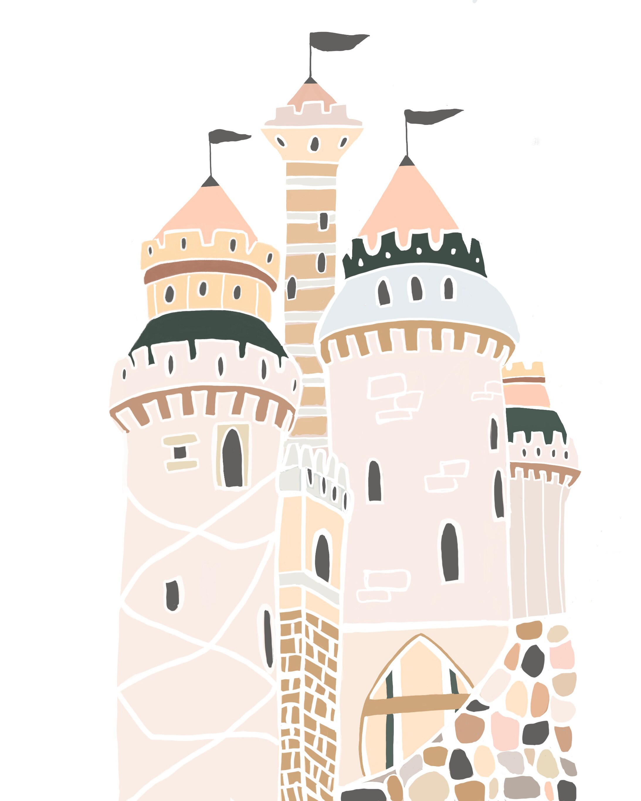 Castle Printable Art Set Fairytale Digital Download | Etsy