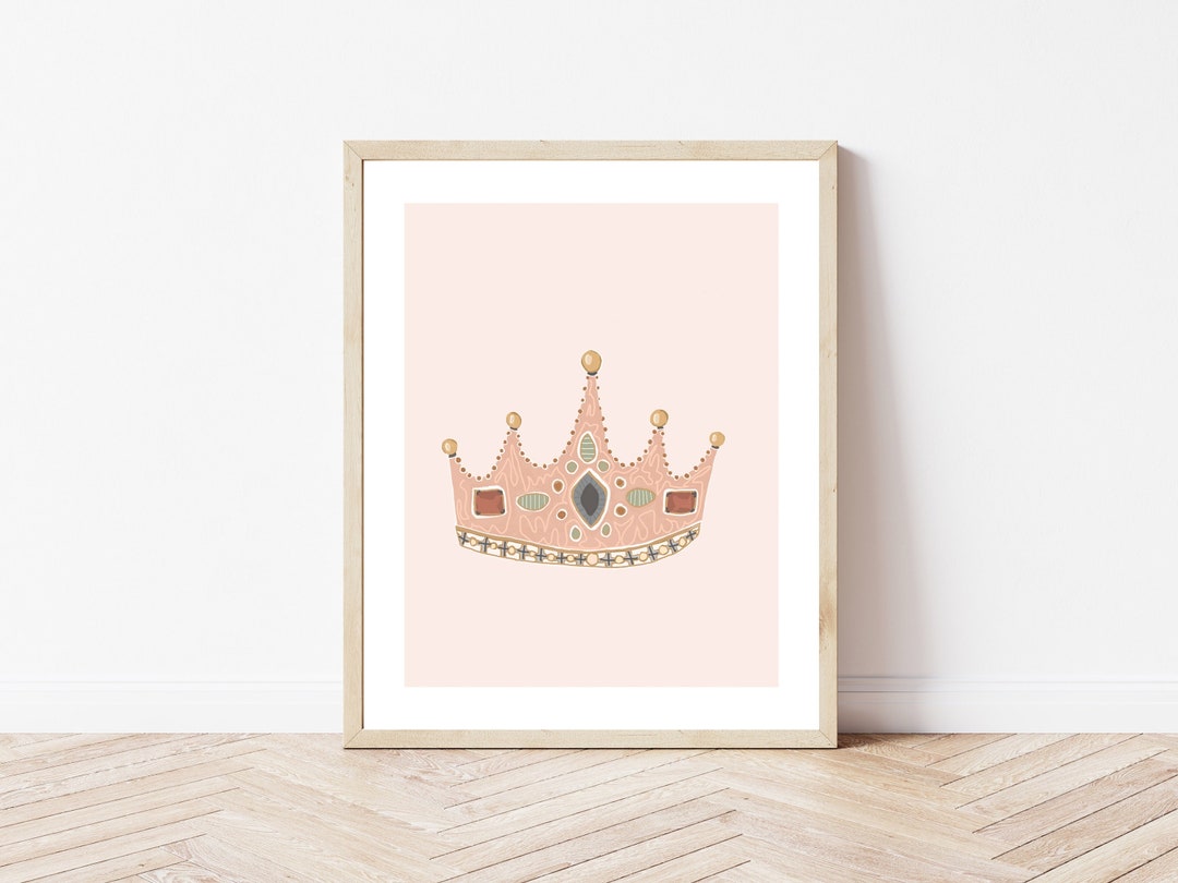 Princess Crown Print: Pink Nursery Decor (digital Download) - Etsy