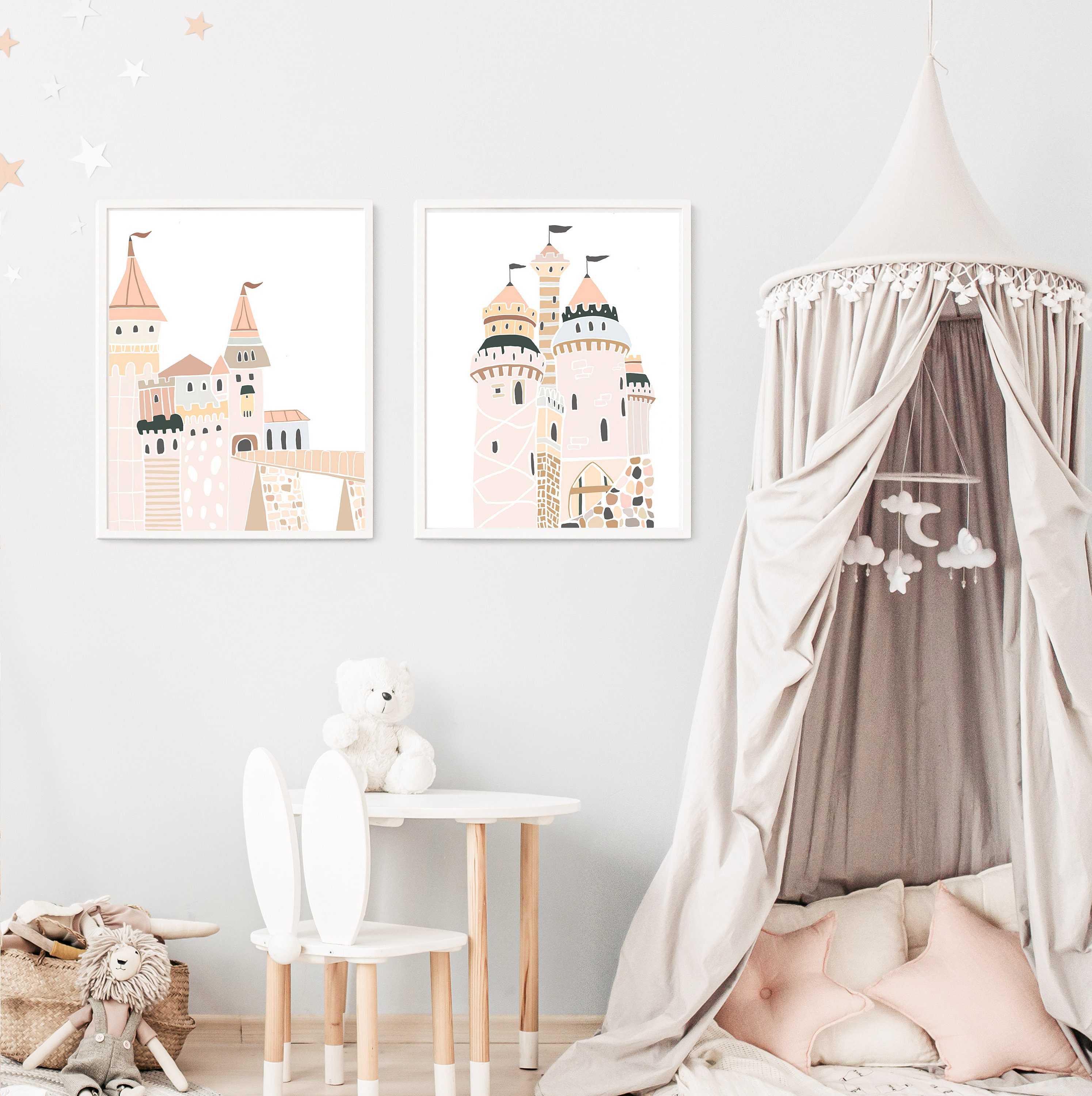 Castle Printable Art Set Fairytale Digital Download | Etsy