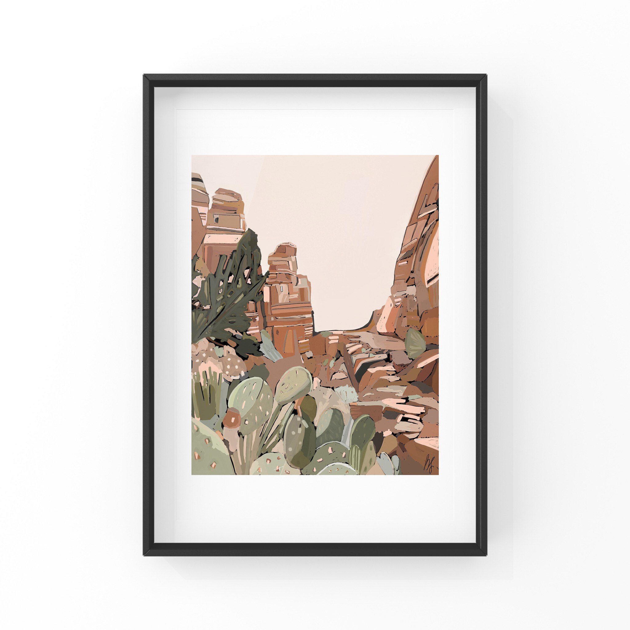 Sedona Desert Abstract Print – Cathedral Rock Modern Wall Art | Digital ...