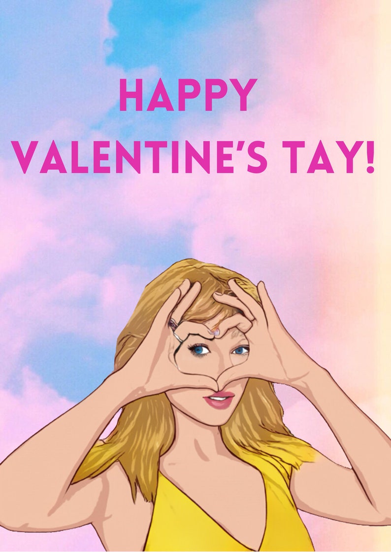 Taylor Swift Printable Valentine's Day Card-happy Valentine's Tay! - Etsy