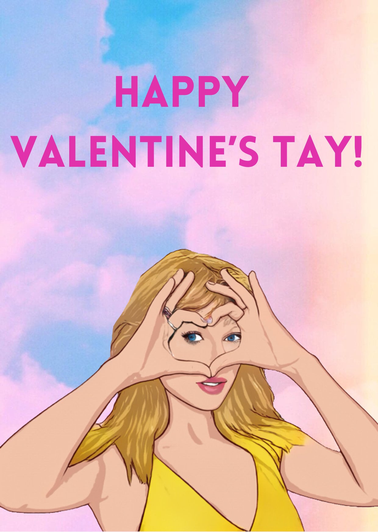 Taylor Swift Printable Valentine's Day Card-happy Valentine's Tay! - Etsy