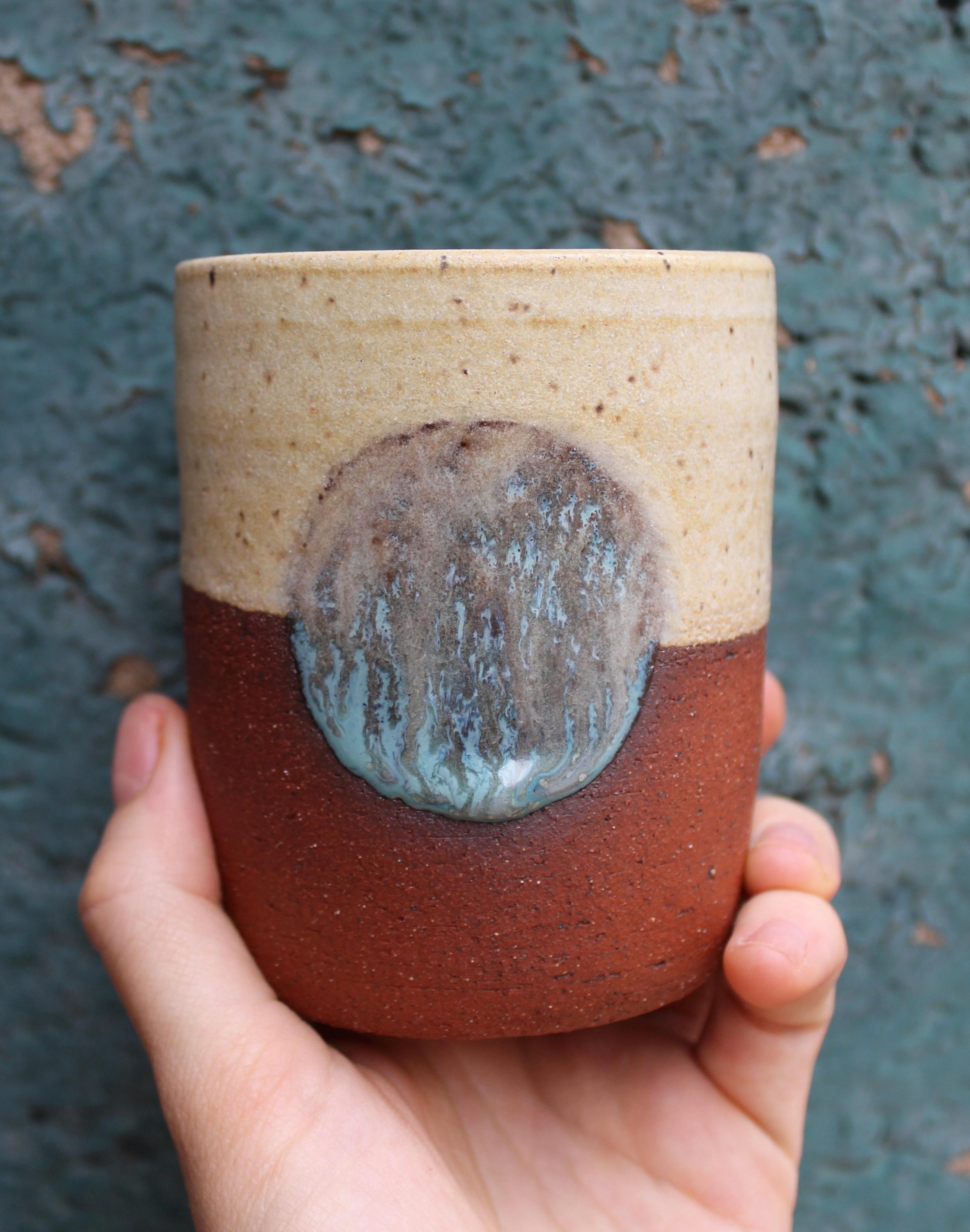 Blue Moon Phase Ceramic Tumbler, Stoneware Mug, Handleless Mug, Wine ...