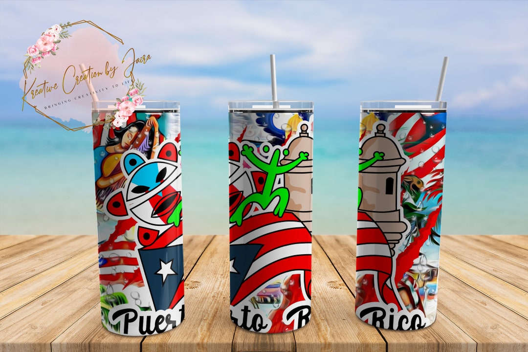 Puerto Rico Tumbler Boricua Cup Ice Coffee Cup Café Termo Stainless ...