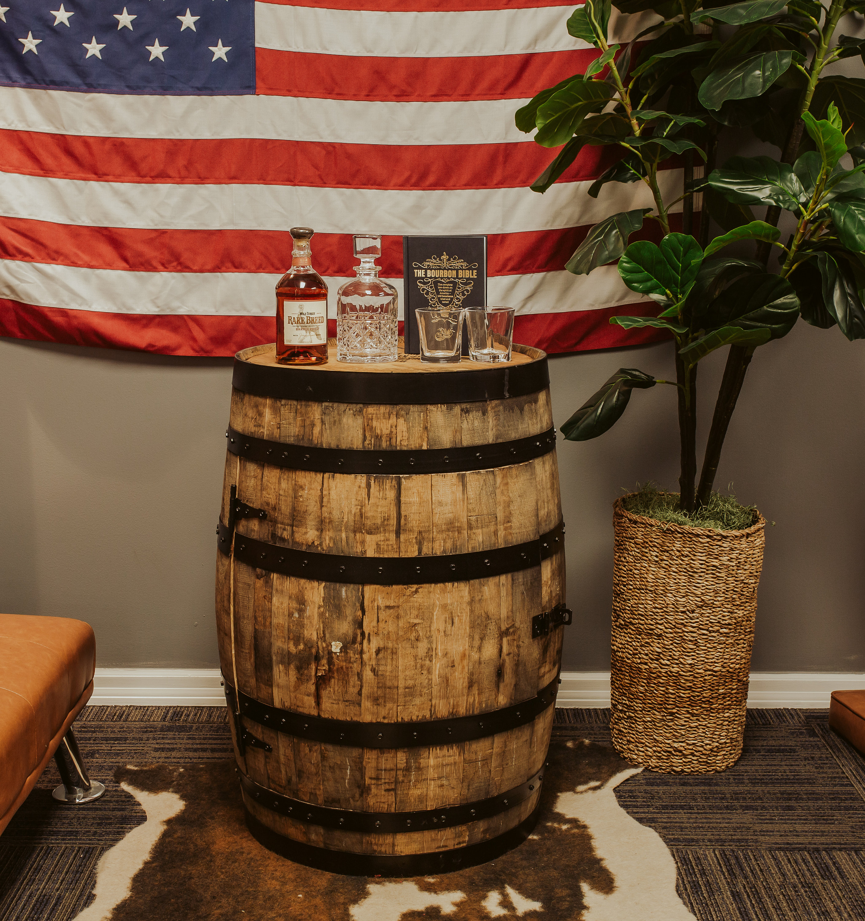 Whiskey Barrel Cabinet | Bourbon Bottle Storage | Basement Bar ...